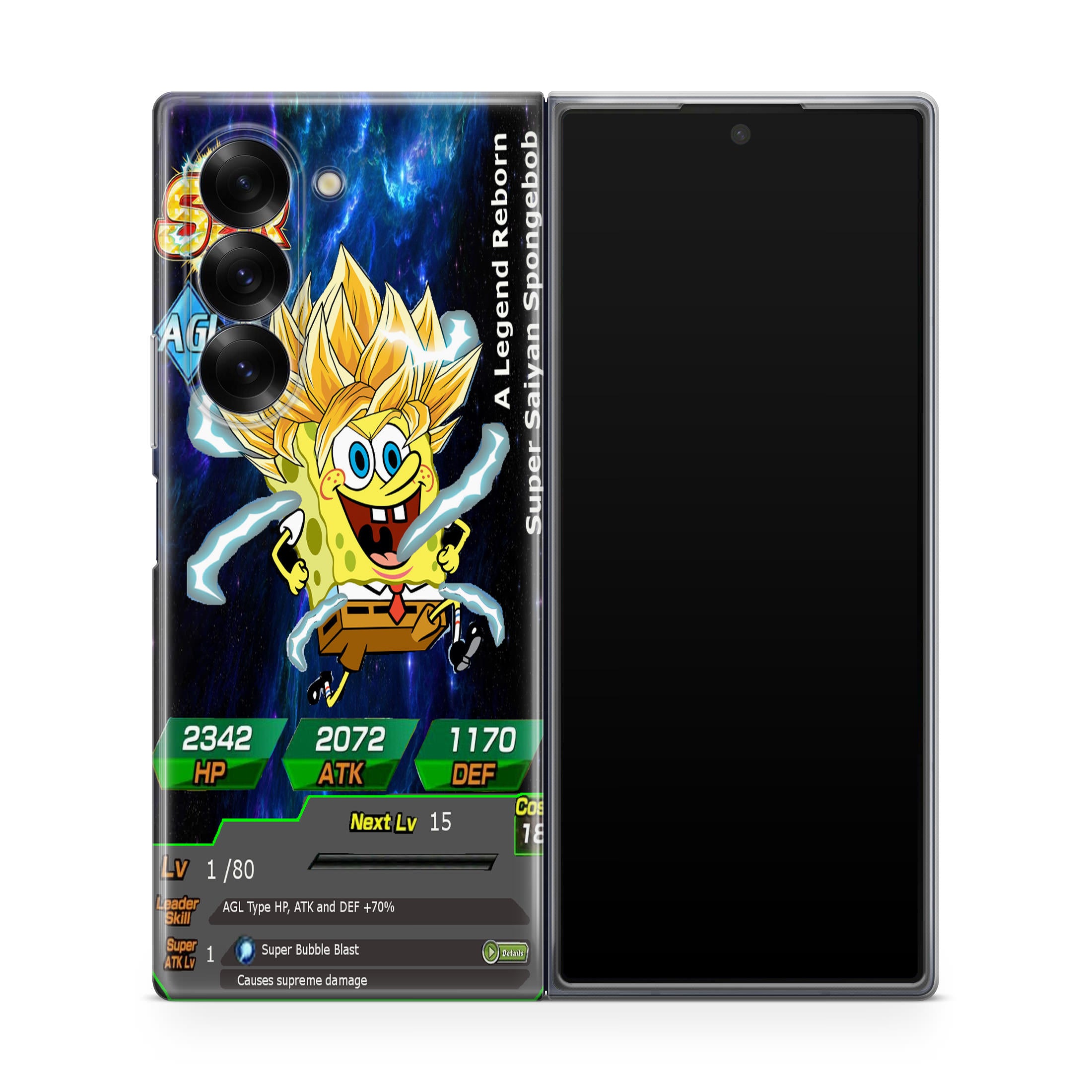 Super Saiyan Spongebob Card Samsung Galaxy Z Fold 6 Case – Customilo